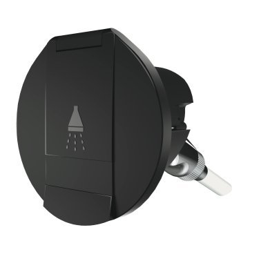 Douchette de pont chromée rond noir et tuyau 3m